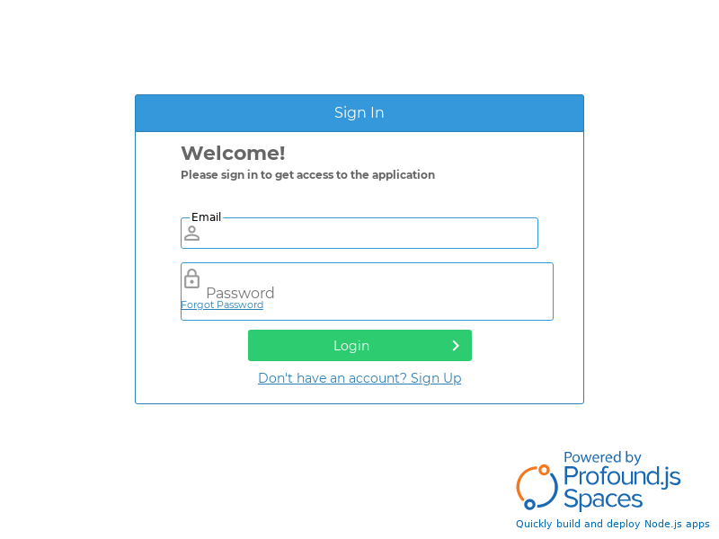 Profound.js Spaces - Login System
