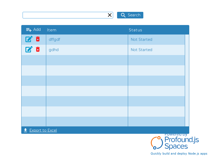 Profoundjs Spaces Advanced Crud App