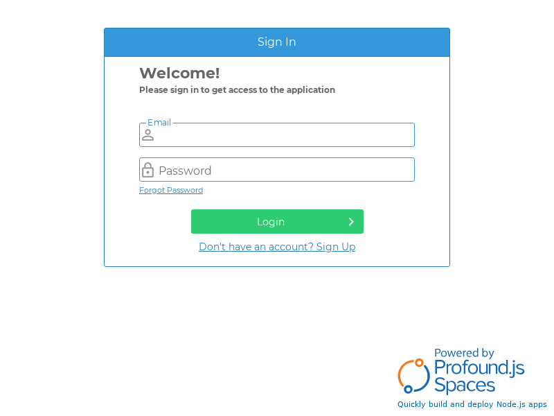 Profound.js Spaces - Login System