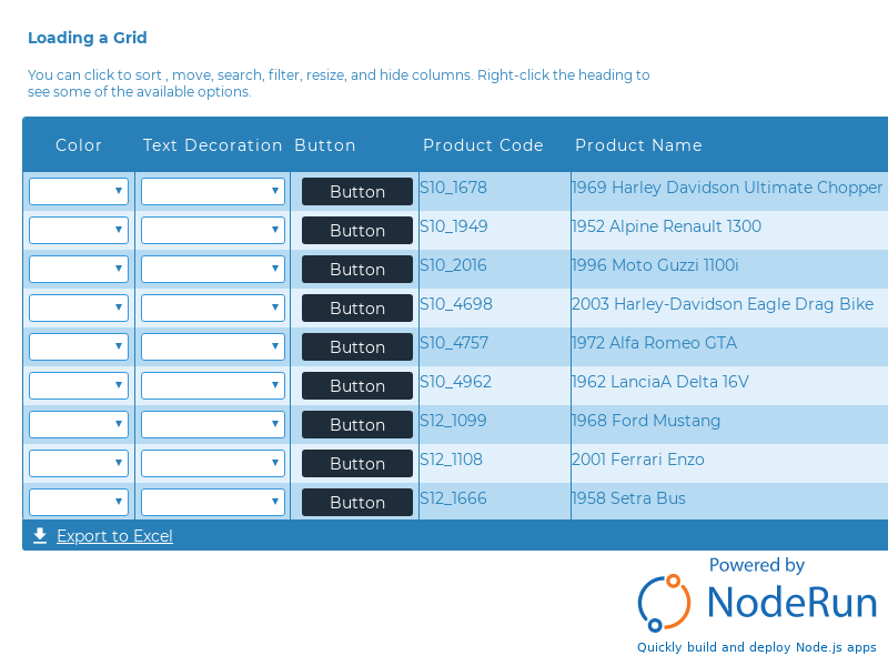 Profound.js Spaces - Changing Individual Row Colors and Text Decoration