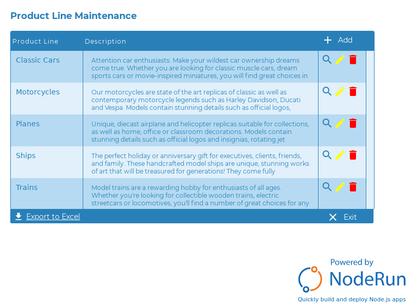 Profound.js Spaces - Database Table Maintenance 2