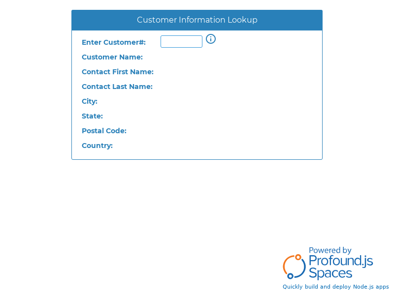 Profound.js Spaces - Database Table Lookup
