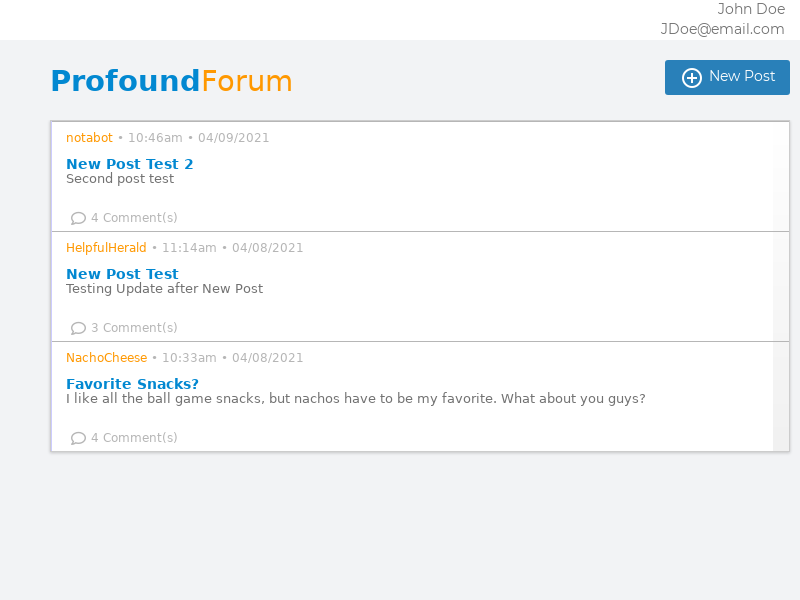 Profound.js Spaces - Low-code Forum App Profound.js Spaces - Low-code Forum App