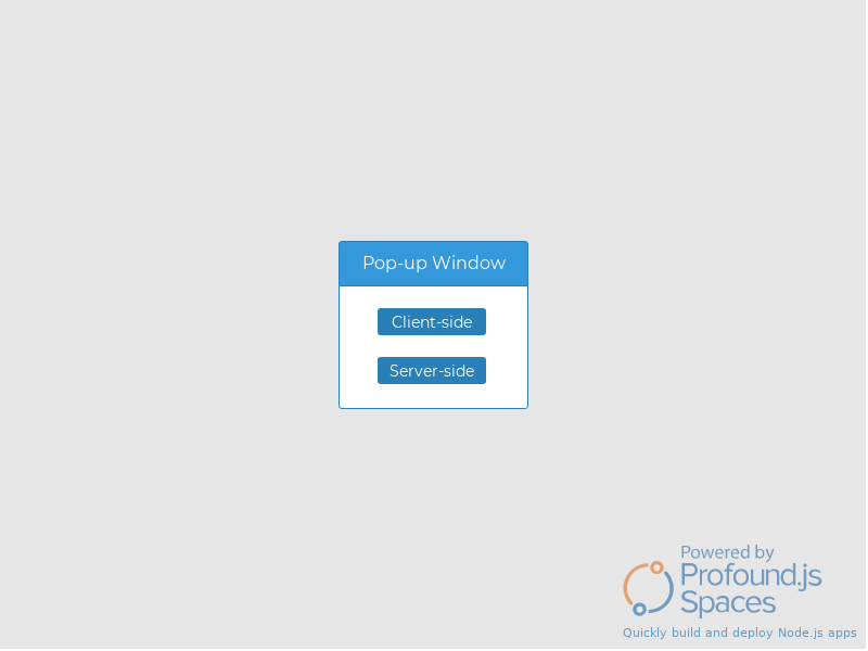 Profound.js Spaces - App Template Popup Movable